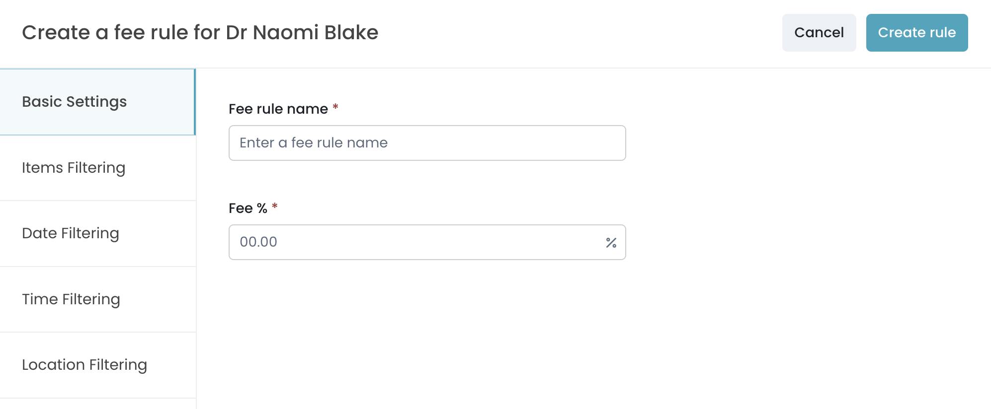 Setting Up Fee Rules in Calculate