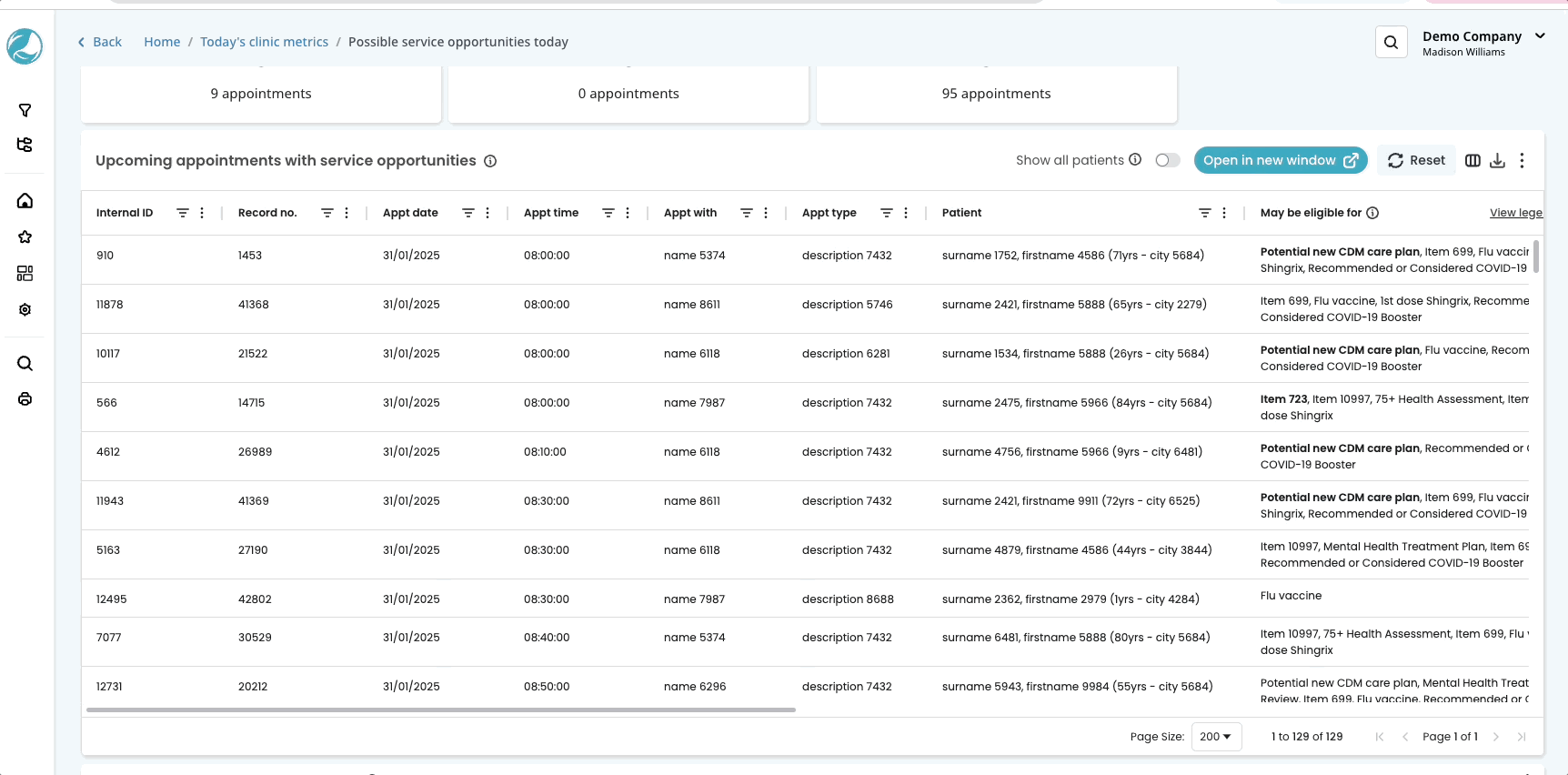 Patient Contacts feature
