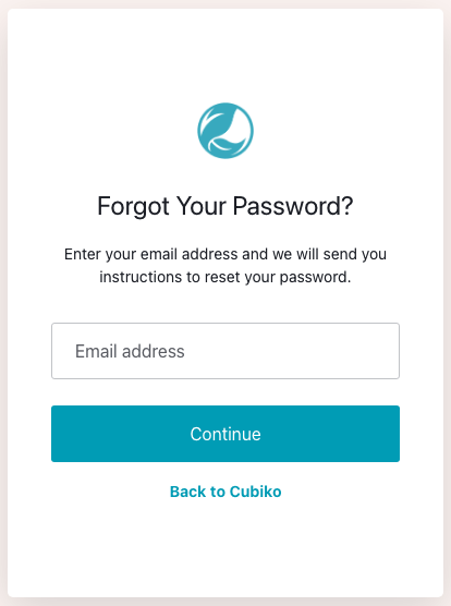 Reset your password and 2FA in Cubiko