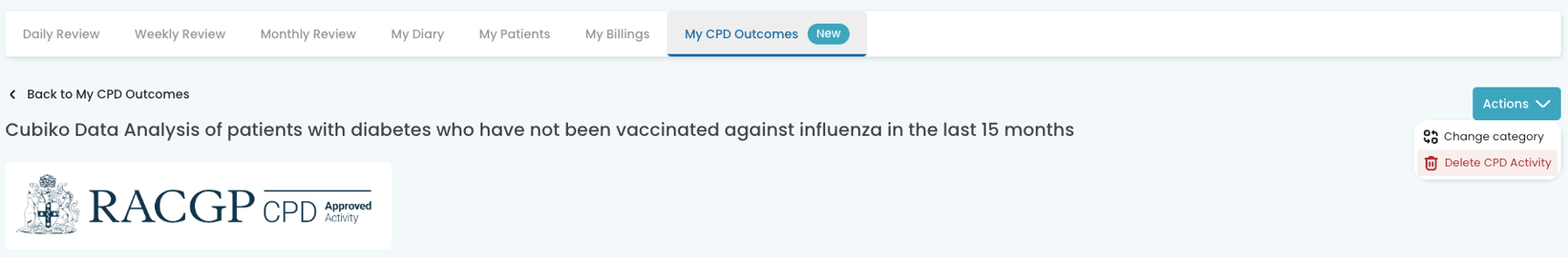 My CPD Outcomes
