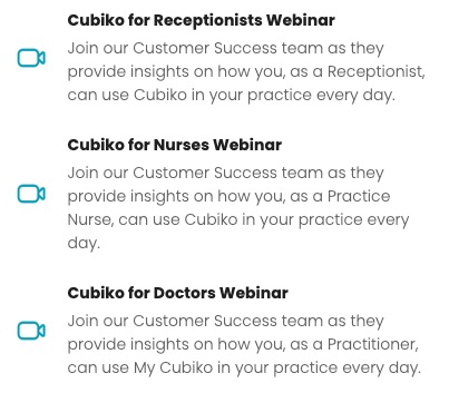 Cubiko Webinars overview