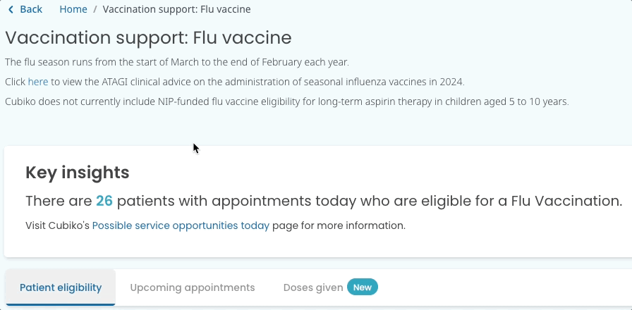 Vaccination support: Flu vaccine