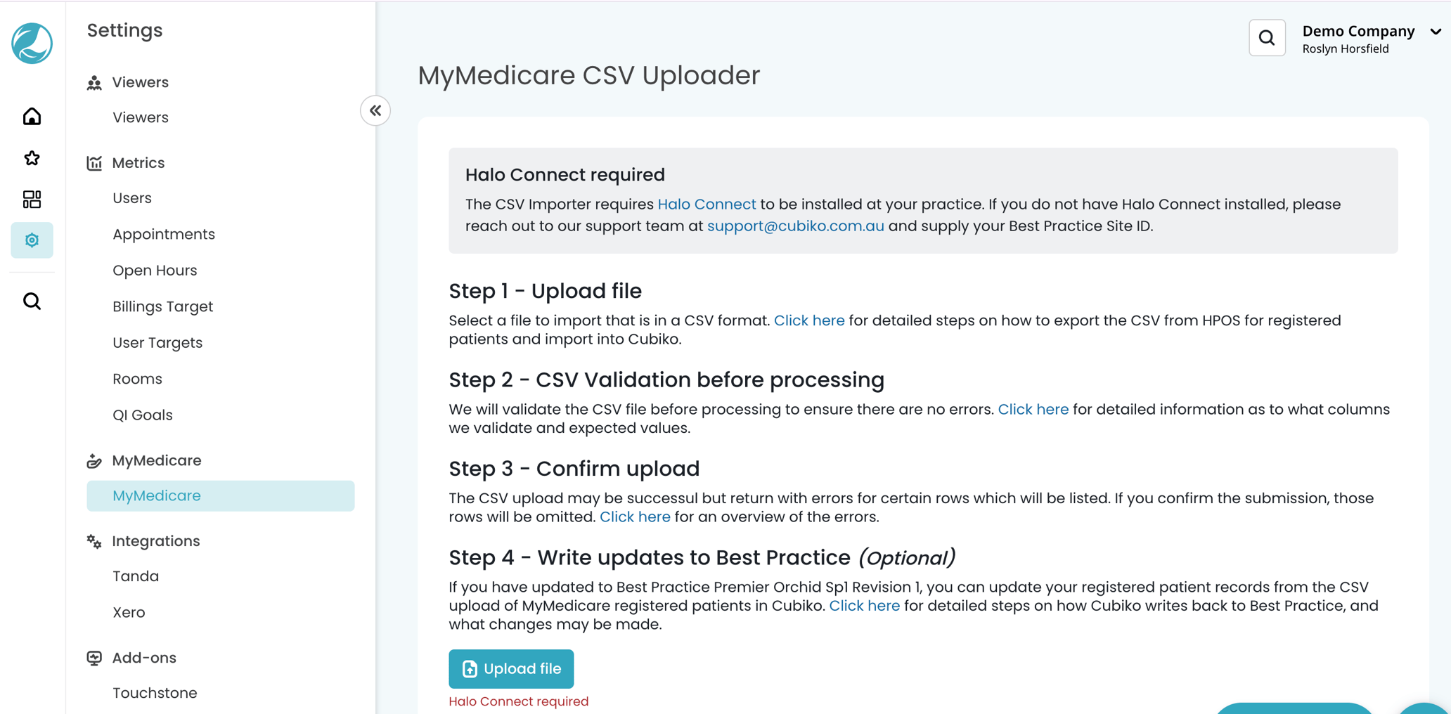 Bp & MD - Completing Cubiko Settings